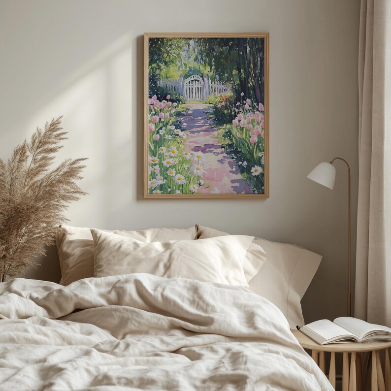 Cottagecore Garden Pathway Printable - Pastoral Spring Landscape ...