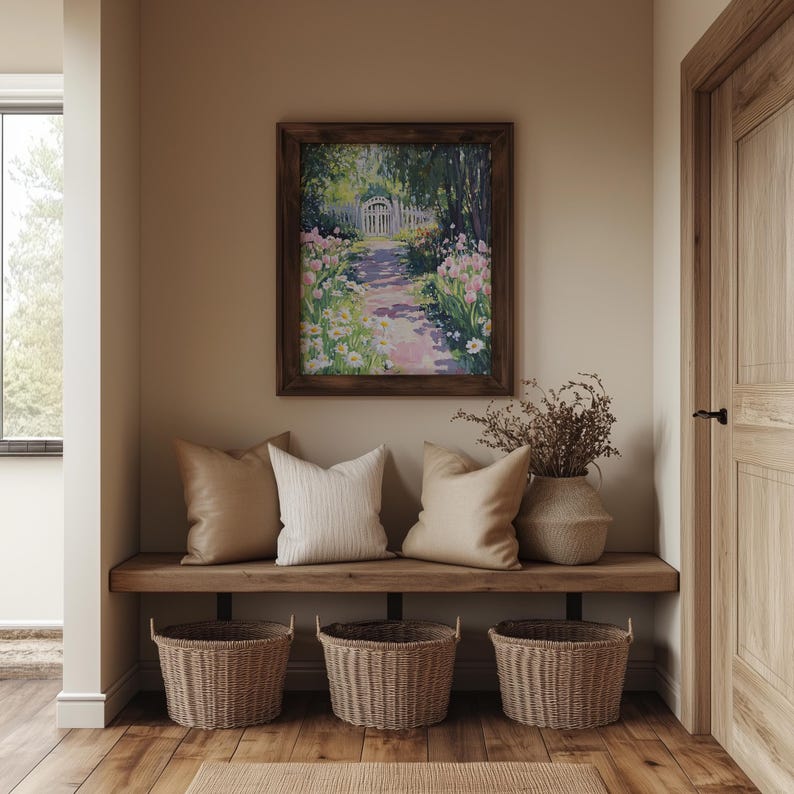 Cottagecore Garden Pathway Printable - Pastoral Spring Landscape ...