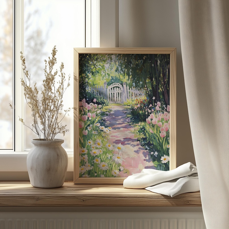 Cottagecore Garden Pathway Printable - Pastoral Spring Landscape ...