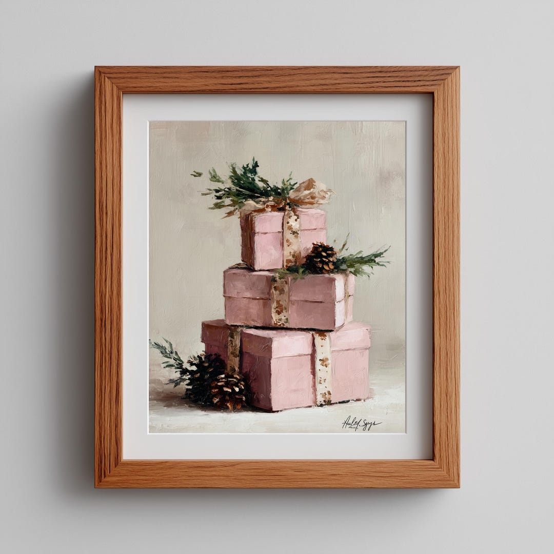 Rustic Gift Boxes Still Life Art, Shabby Chic Printable (digital ...
