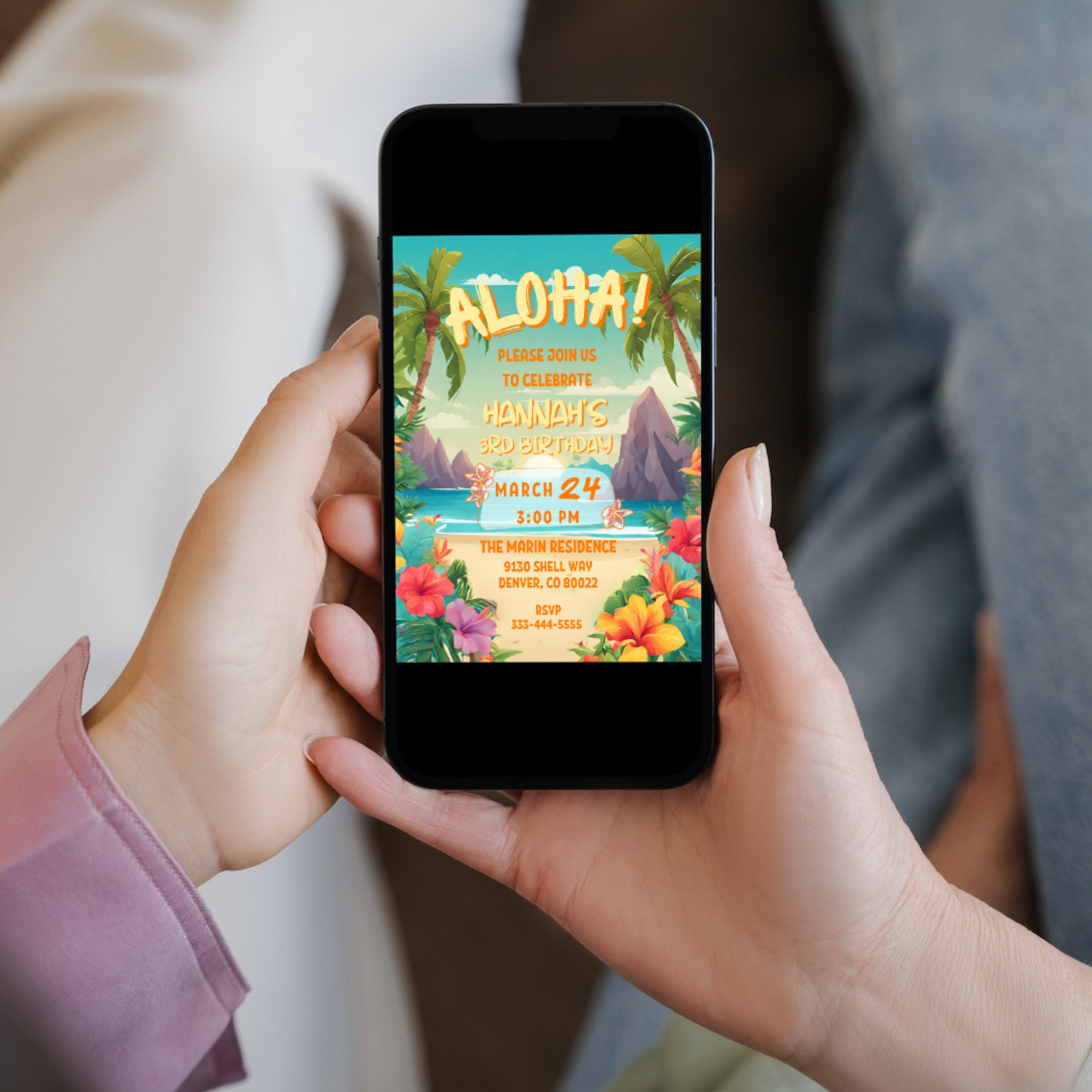 Aloha Birthday Party Invitation Template | Tropical Summer Birthday ...