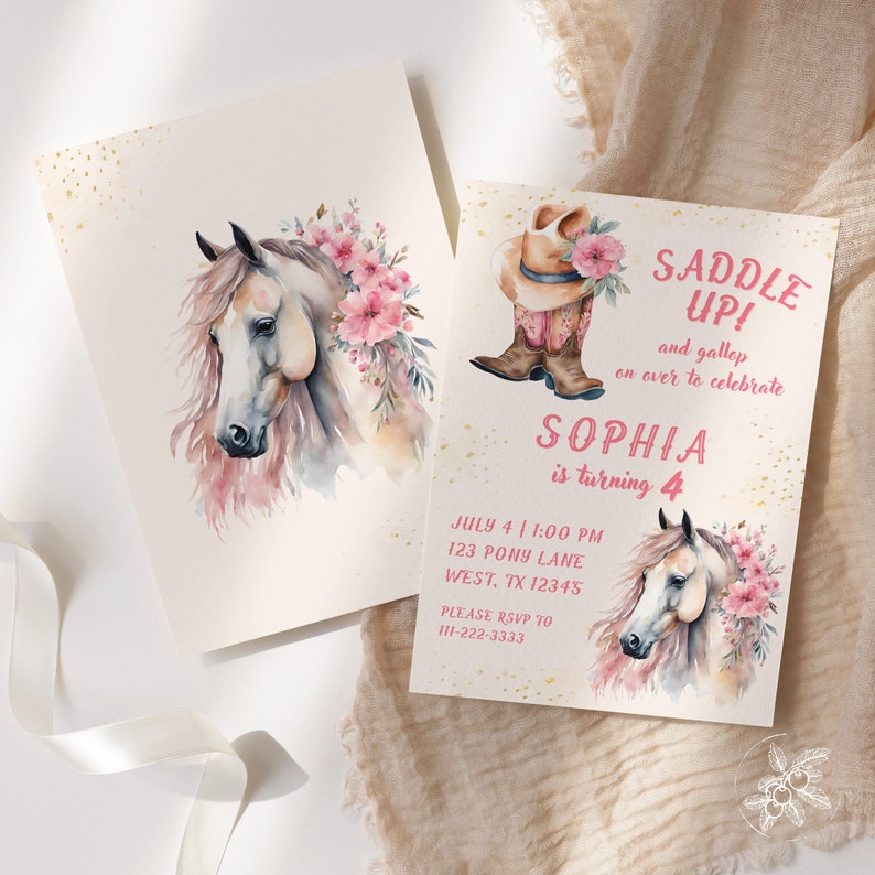 Saddle up Birthday Party Invitation Template | Horse Birthday Invite ...