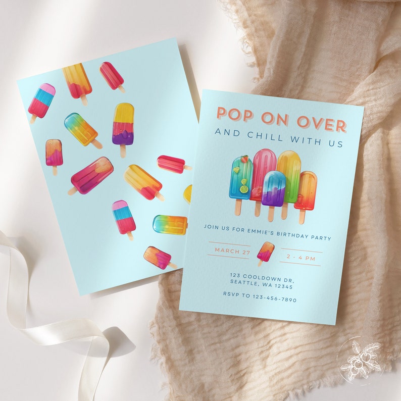 Popsicle Birthday Party Invitation Template | Summer Popsicle Birthday ...