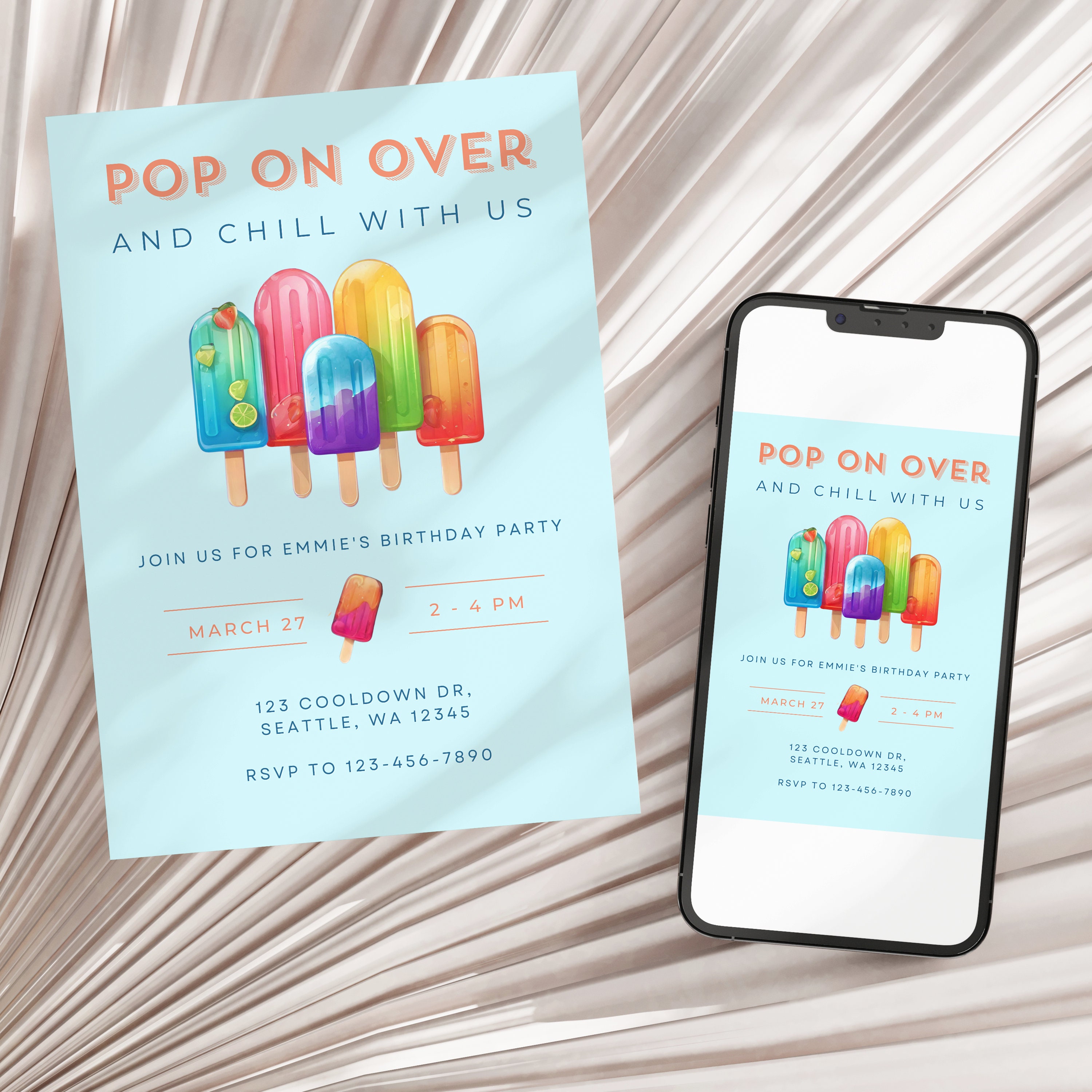 Popsicle Birthday Party Invitation Template | Summer Popsicle Birthday ...