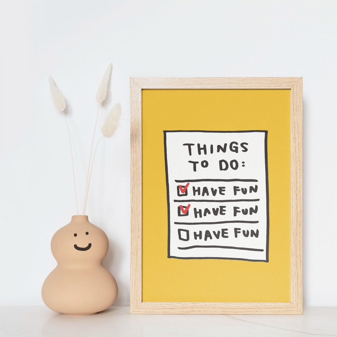 To-do List Poster, Humour Art Prints, Risograph, Wall Art, Funny, Study ...