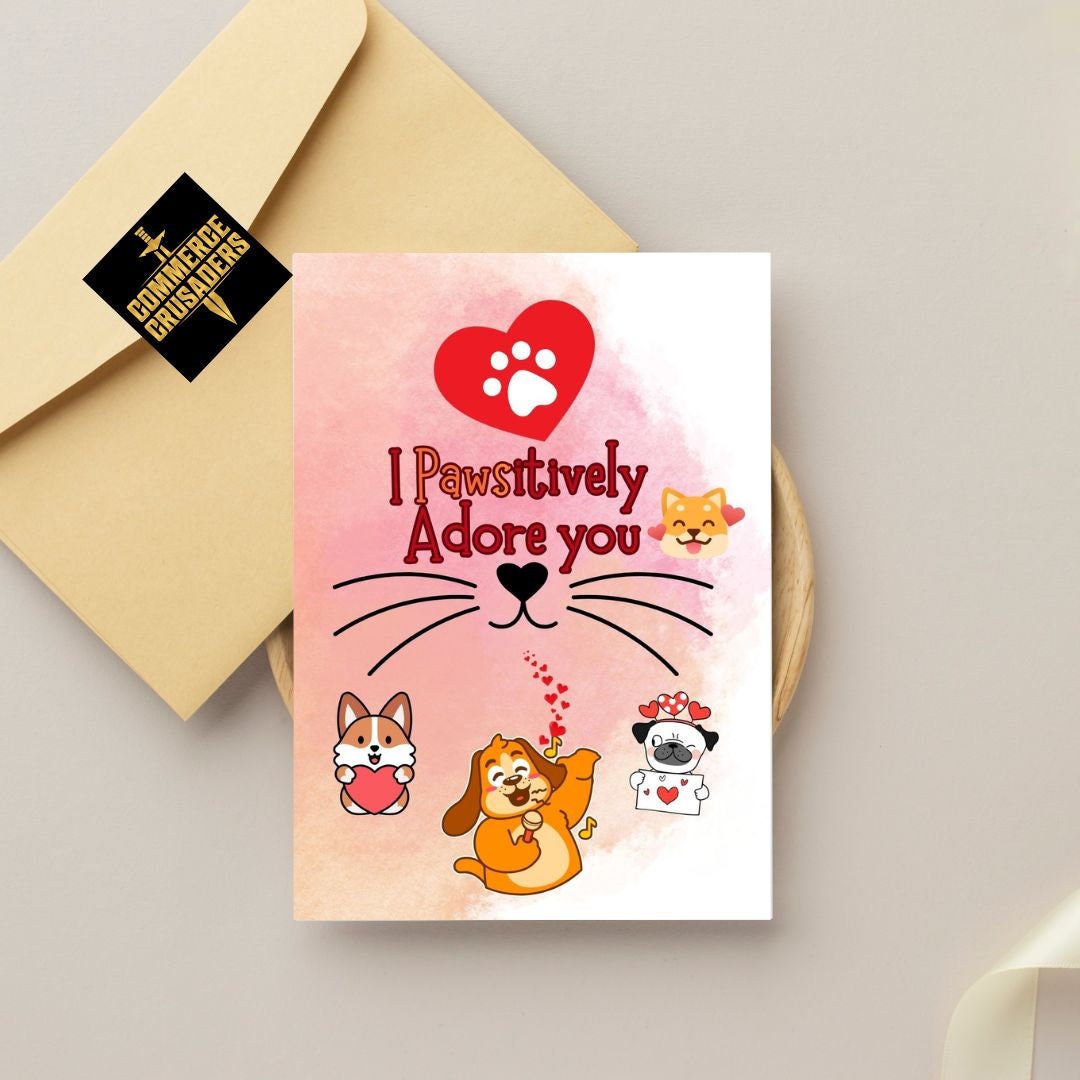 Romance Card I Dog Pawsitively I Greeting Card I Funny Card I Love You ...
