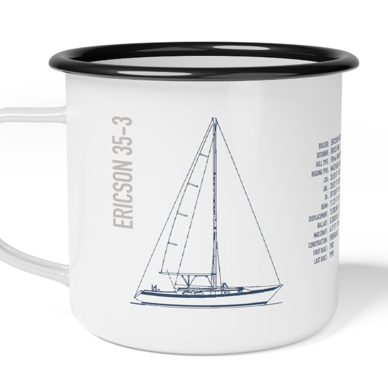 Custom Boat Mug With Custom Boat Logo Boat Name Artful Sailboat Data ...