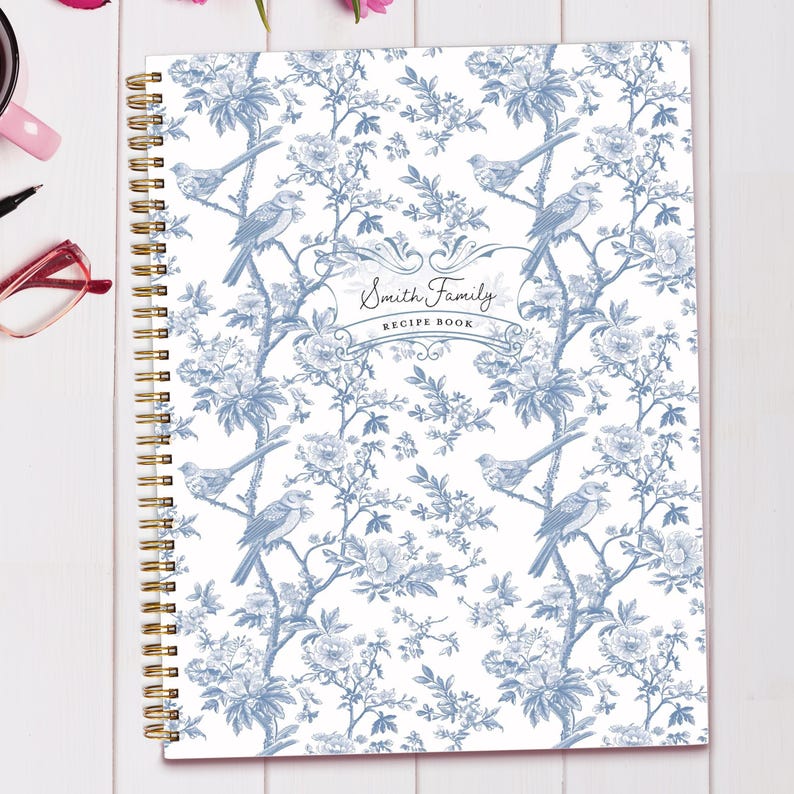 Personalized Recipe Book: French Toile Hardcover Cookbook - Etsy