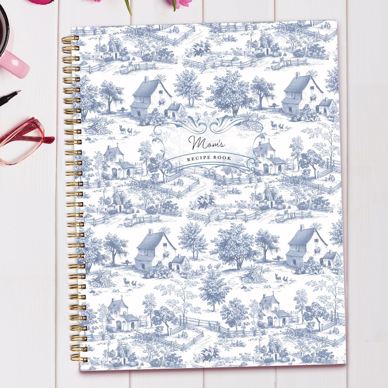 Recipe Book Personalized Gift for Her French Toiles Pattern Hardcover ...
