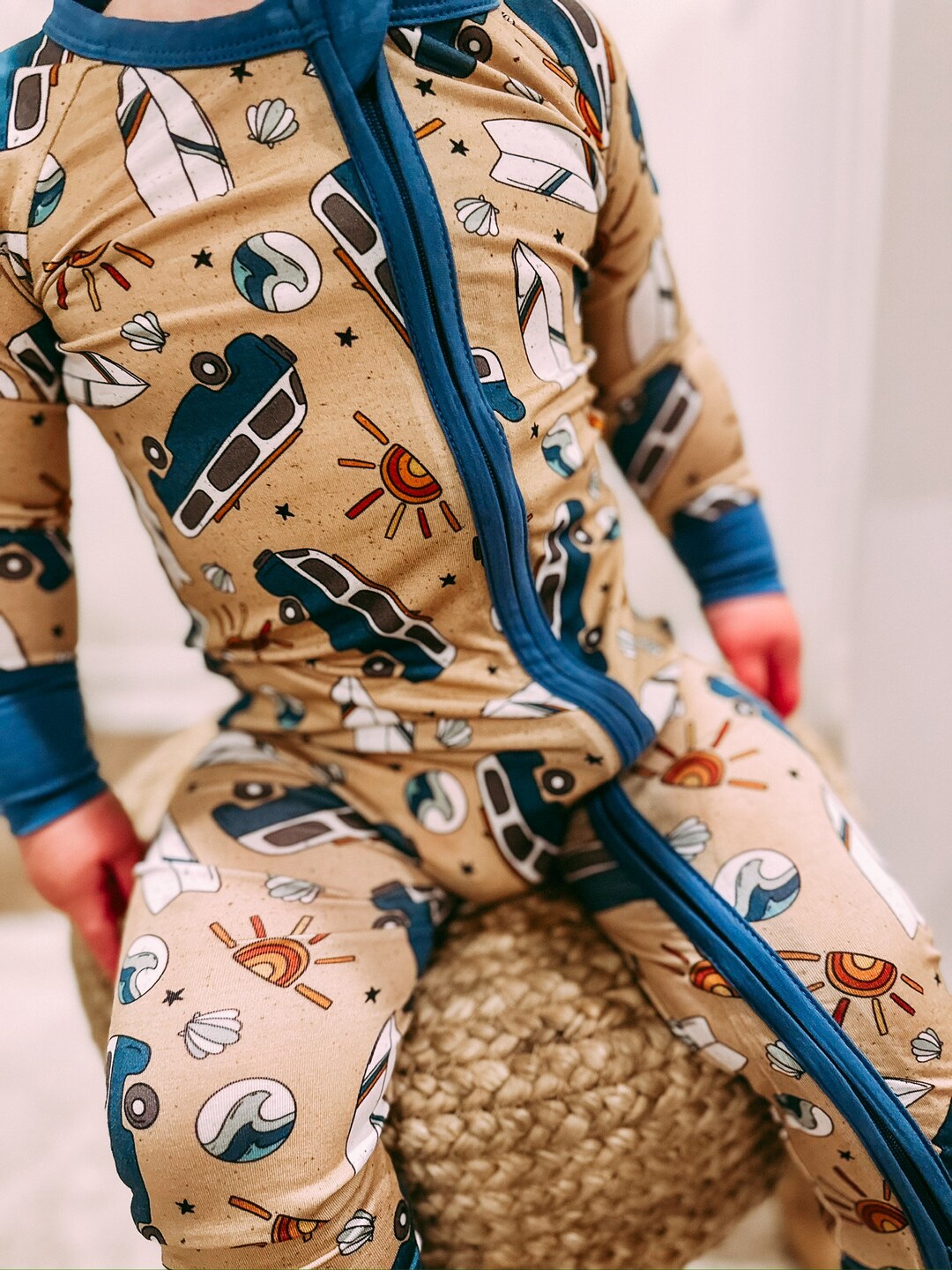 Beach Vans Bamboo Zip Romper-kids Clothing - Etsy