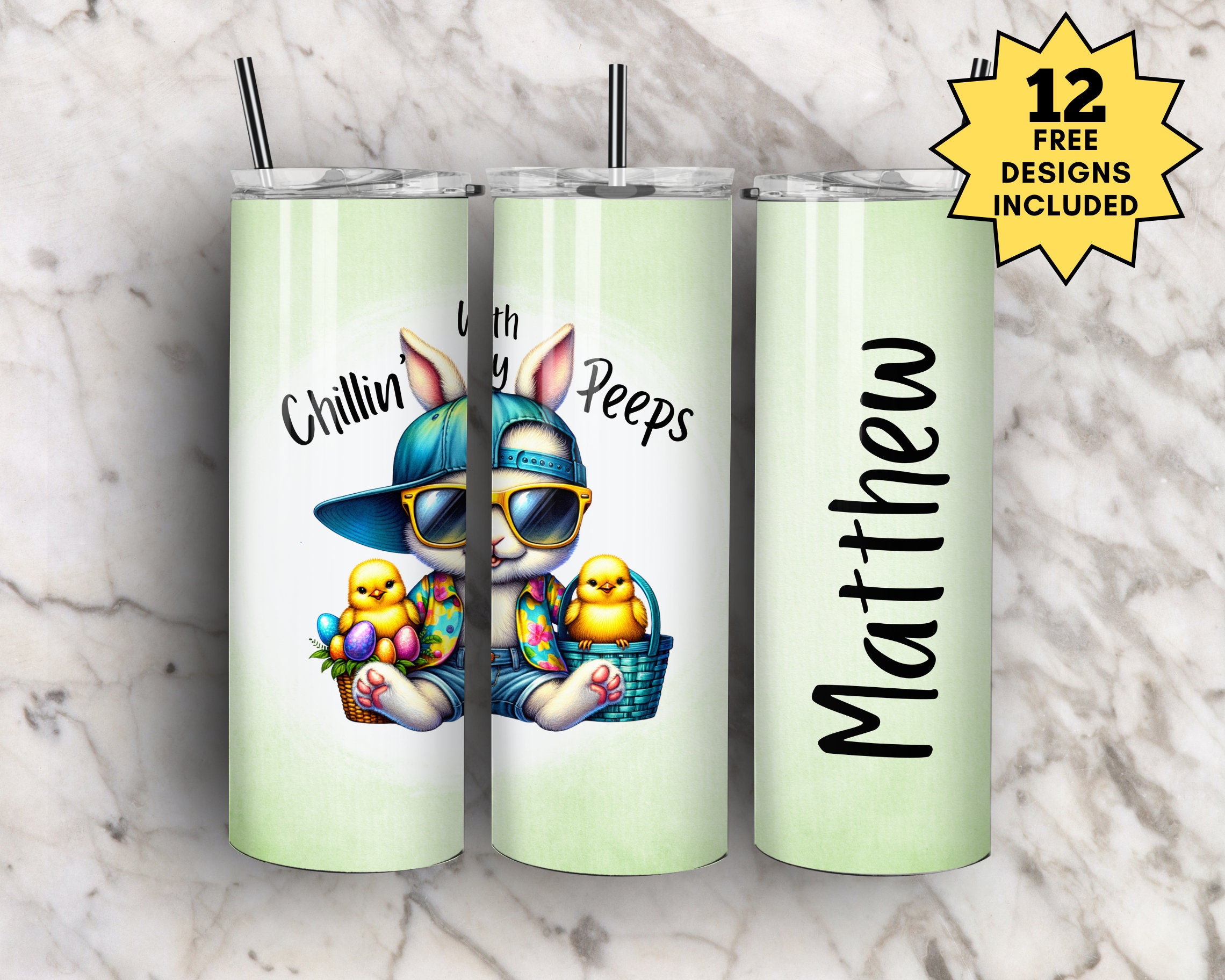 Easter Tumbler Png Digital Download, Chillin With My Peeps Tumbler Wrap ...