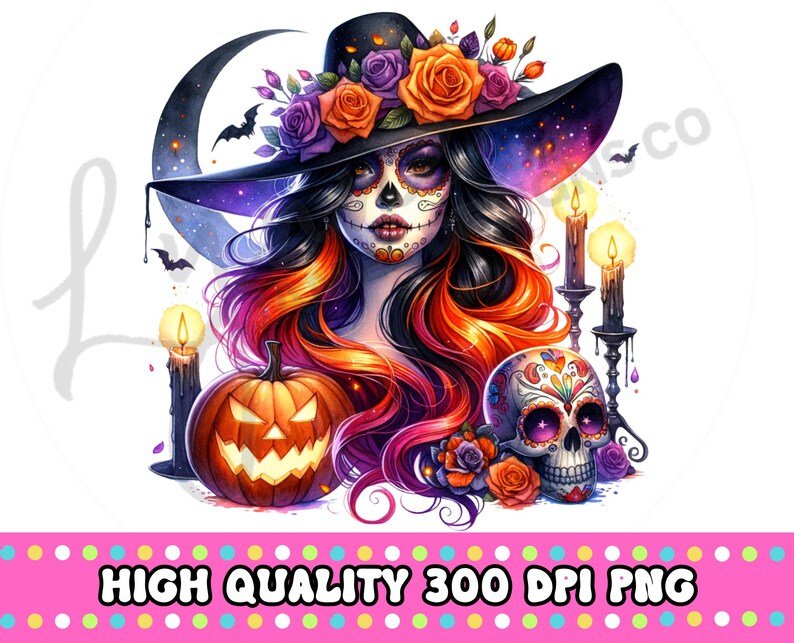 Spooky Halloween Unique Witch PNG, Sublimation File for Tshirts, Tote ...