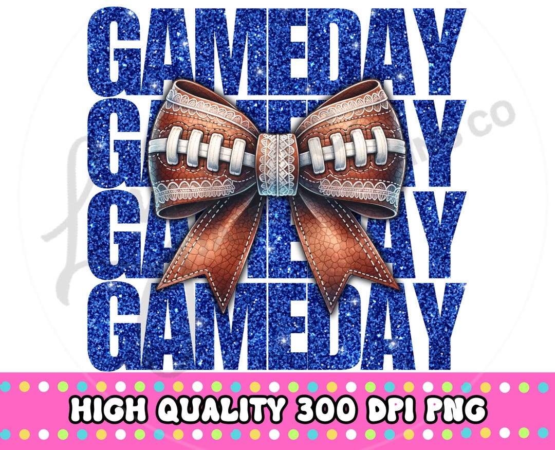Football Bow Png Sublimation Design - 12 Colors - Game Day Png for ...