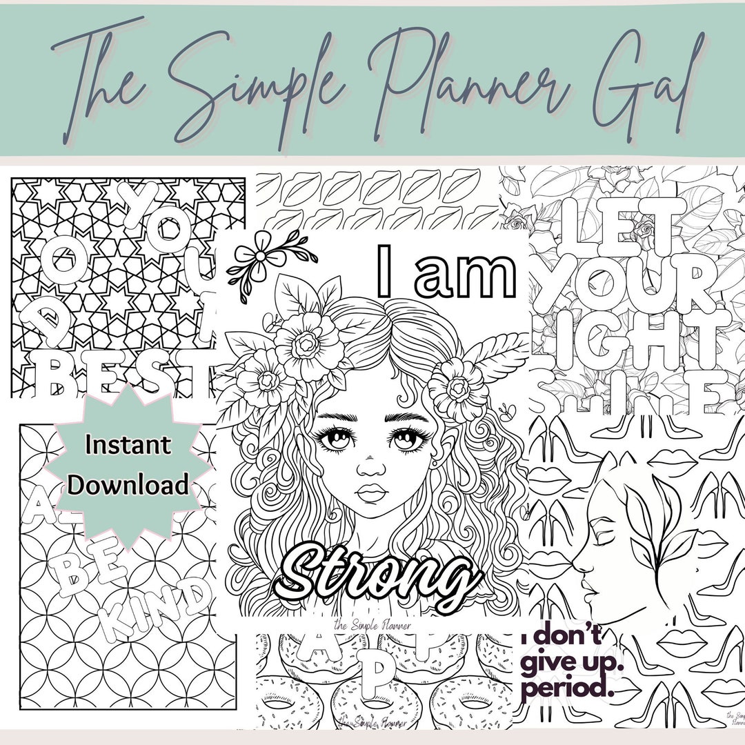 Challenging Coloring Pages for Strong Women Creative Relaxation, Focus ...