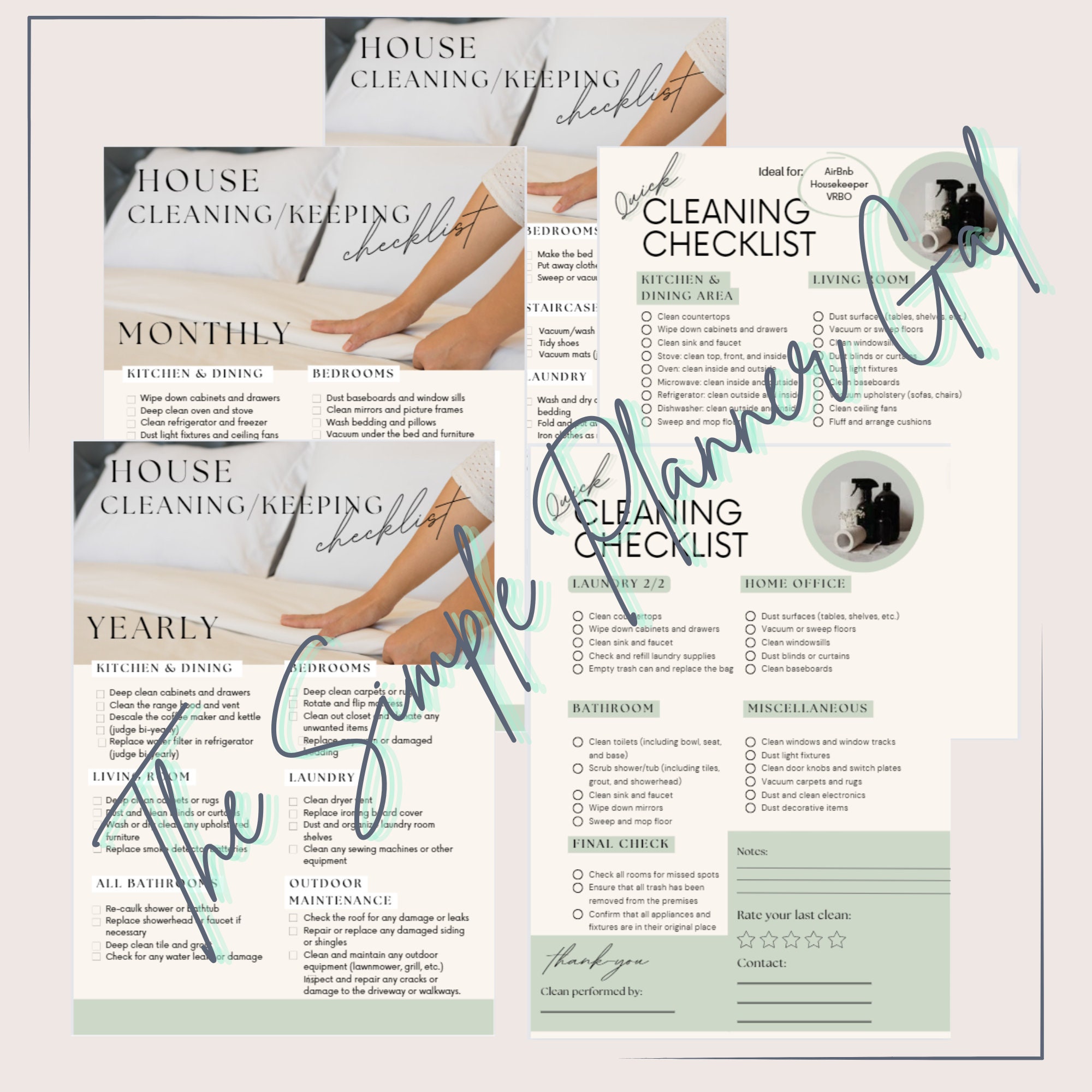 Digital Housekeeping Checklist for Home & Business / Cleaning Checklist ...