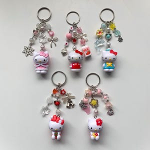 Aesthetic Cute Kitty Keychain | Chibi Kawaii Cat Jewelry | Pink Keyring ...