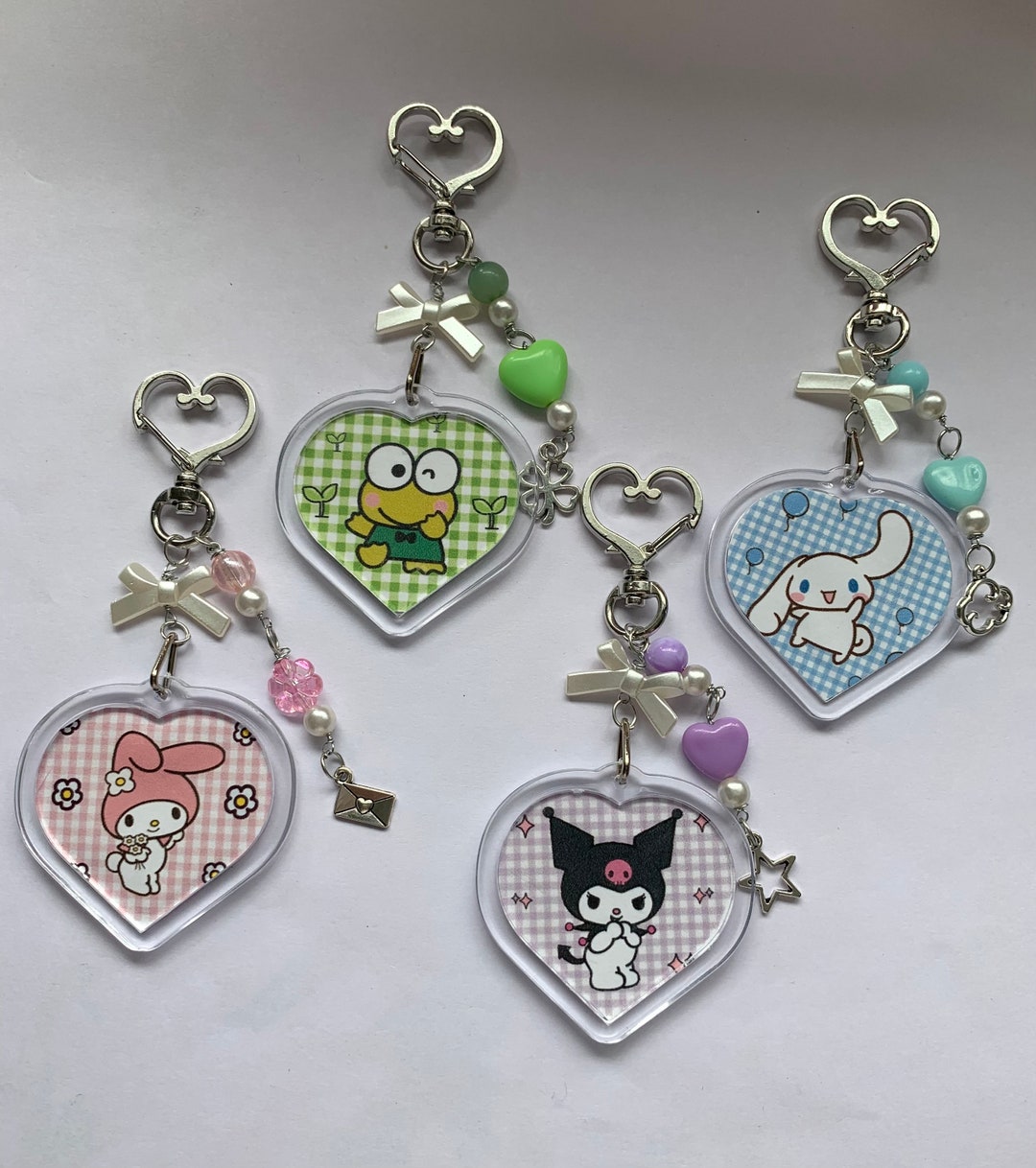 Kawaii Character Keychains Cute Aesthetic Charms Keyrings Japanese ...