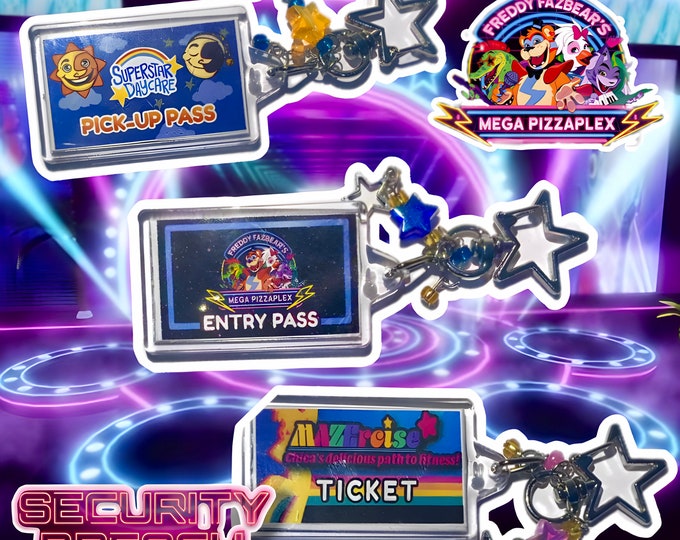 FNAF Security Breach Keychains | Five Nights at Fred Dys | Glamrock ...