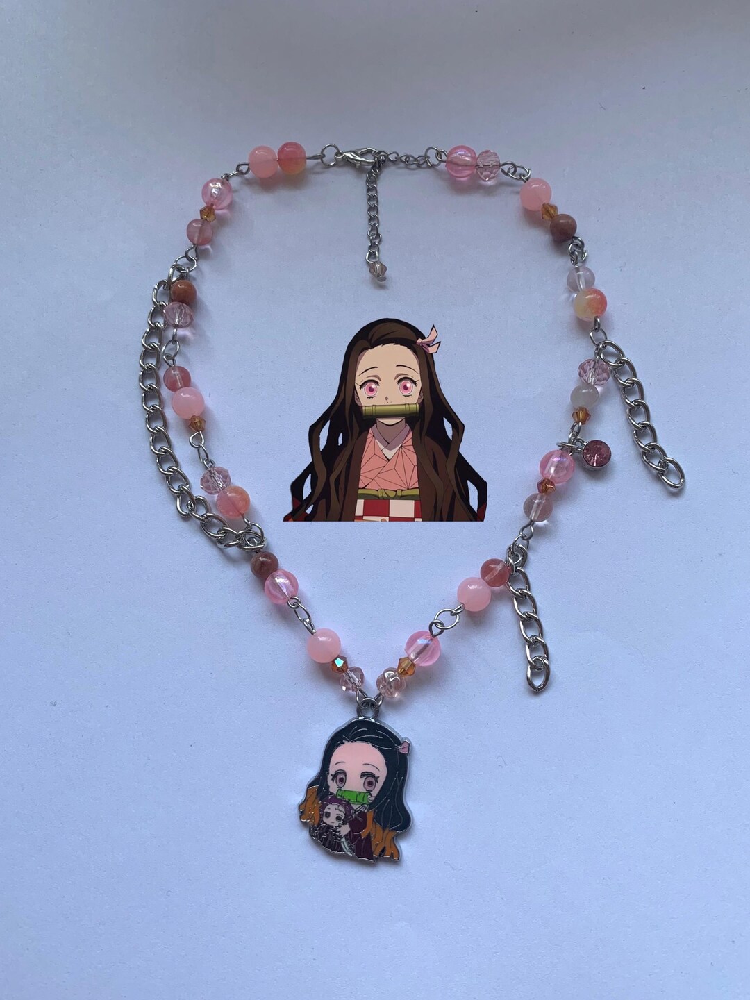 Nezuko Aesthetic Necklace Demon Slayer Necklaces Pink Choker Anime ...