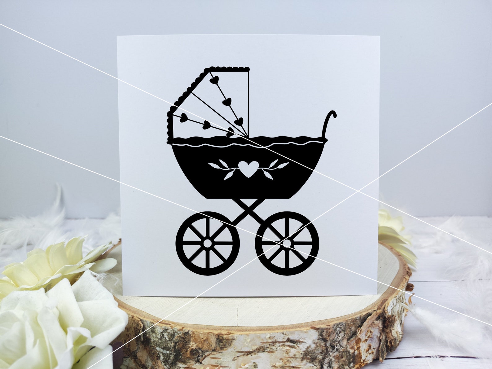 Baby Stroller, SVG File, Clipart, Newborn, Nursery, Paper Cut File ...