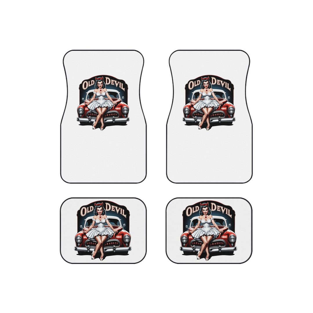Old Devil Car Floor Mats Retro Cartoon Print - Etsy