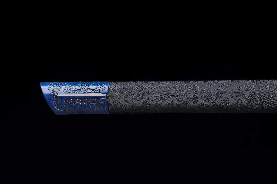 Handmade Blue Ninjato Sword: 1095 Steel, Clay Tempered, Full Tang - Etsy