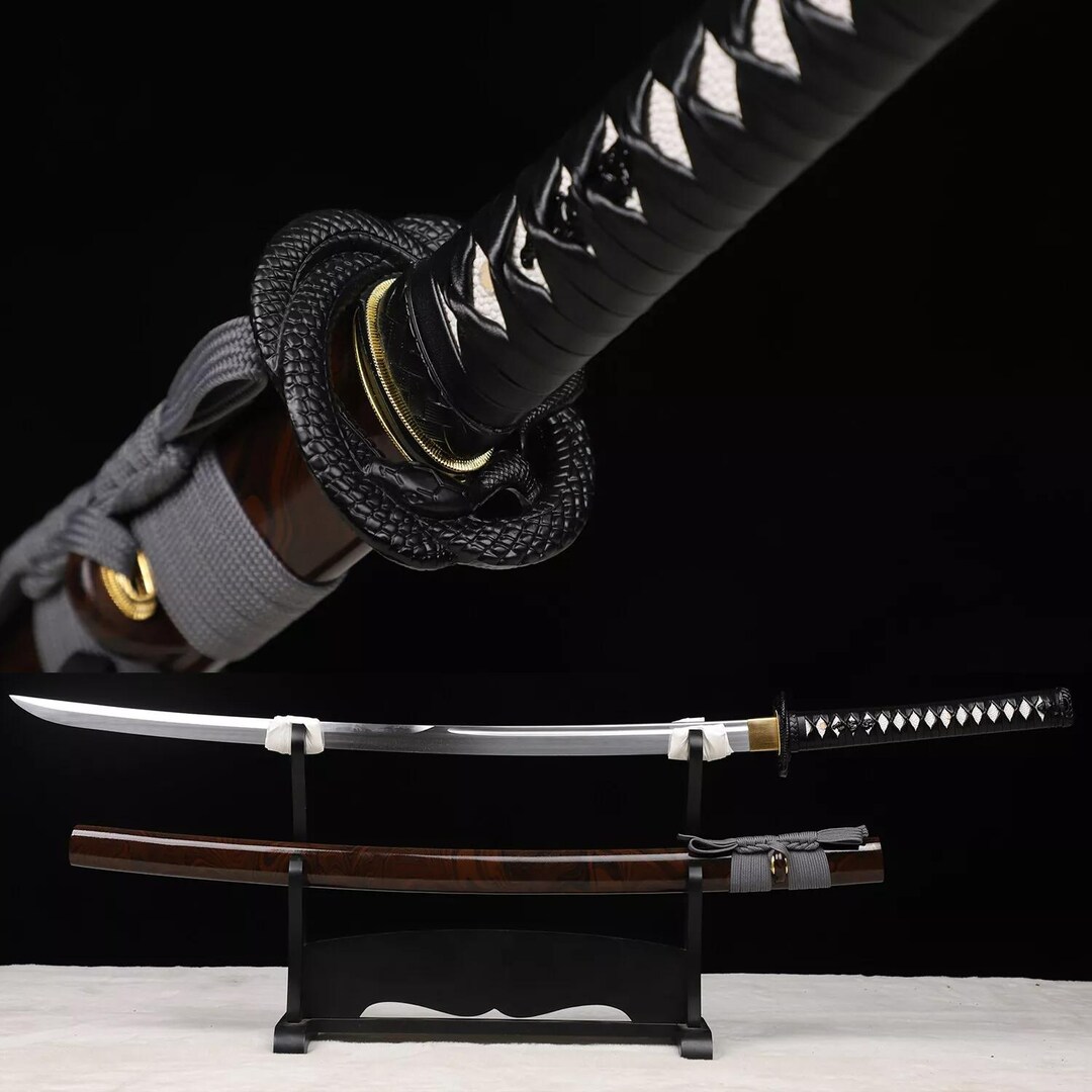 Handmade Snake Katana: Clay Tempered 1095 Carbon Steel Samurai Sword - Etsy