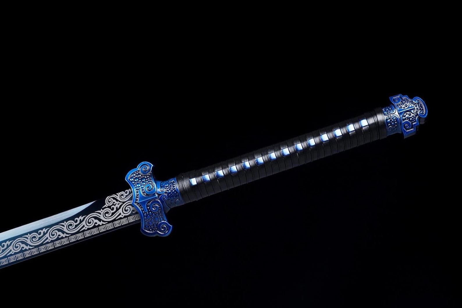 Handmade Blue Ninjato Sword: 1095 Steel, Clay Tempered, Full Tang - Etsy