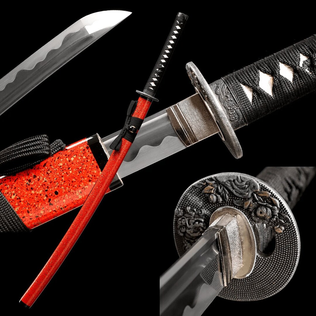 Handmade Sharpened Japanese Samurai Sword T10 Steel Hamon With Sharp ...