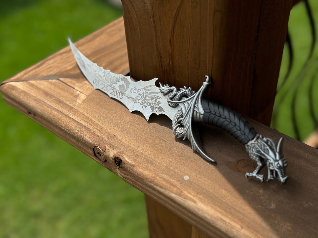 Custom Engraved Sea Dragon Knife: Collectible Stainless Steel Etched ...