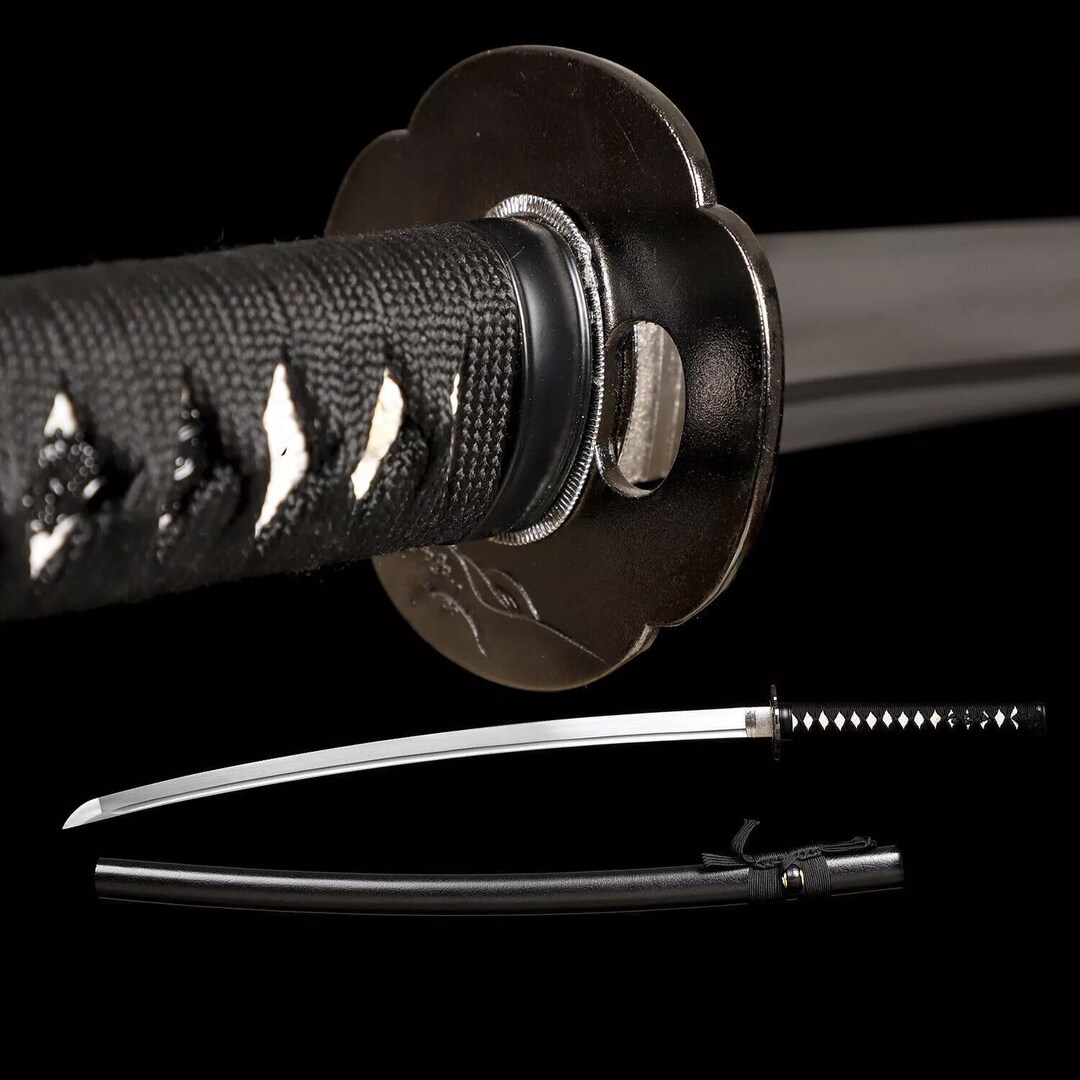 Handmade Sharpened Japanese Samurai Sword 9206 Carbon Steel With Grey ...