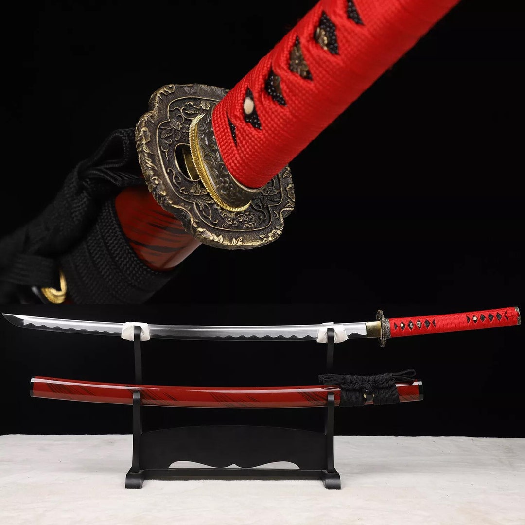 Handmade Sharpened Japanese Samurai Sword 1095 Carbon Steel With Sharp ...