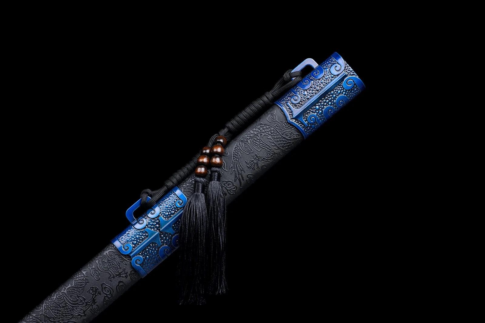 Handmade Blue Ninjato Sword: 1095 Steel, Clay Tempered, Full Tang - Etsy