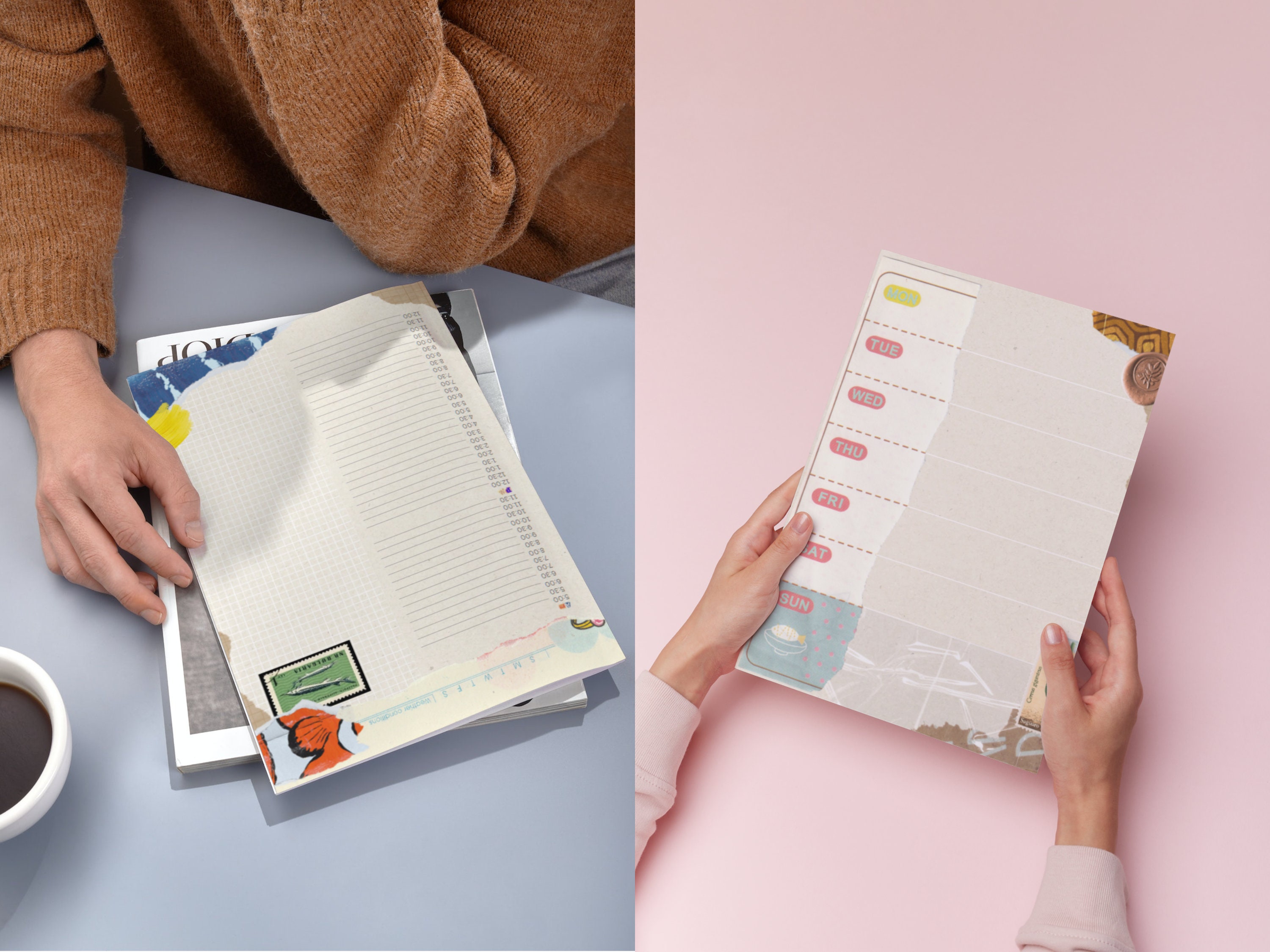 Scrapbook Agenda Planner Set, PDF & JPEG Instant Downloadable Daily ...