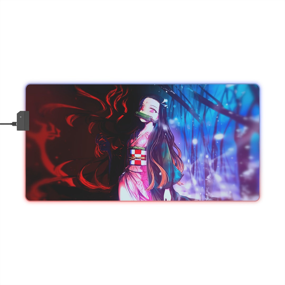 Nezuko Anime Girl LED Gaming Mouse Pad Extended Gaming Mouse Pad, Non ...