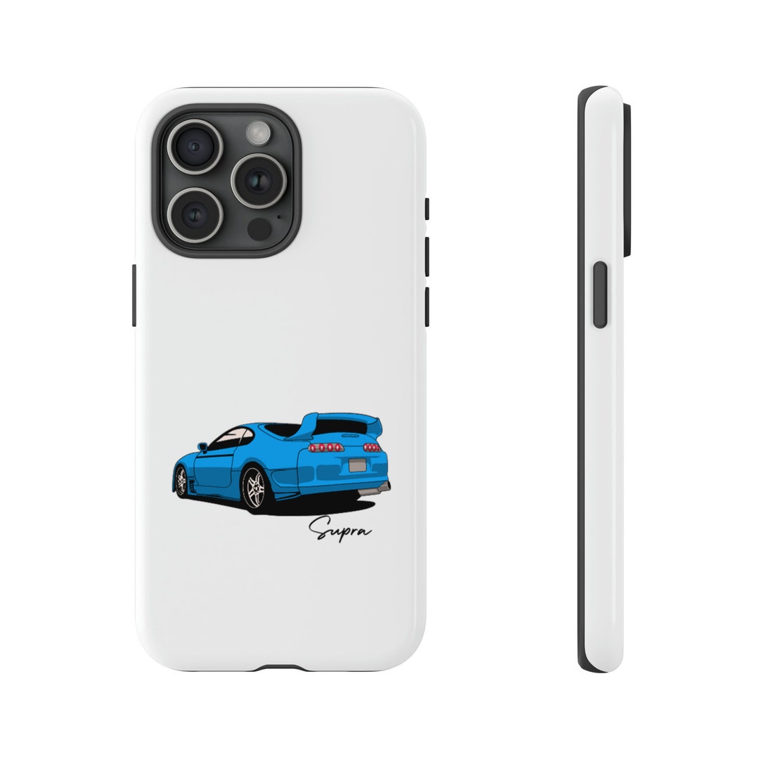 Toyota Supra MK4 Blue Car Phone Case for iPhone 15 14 13 12 11 Pro Max ...