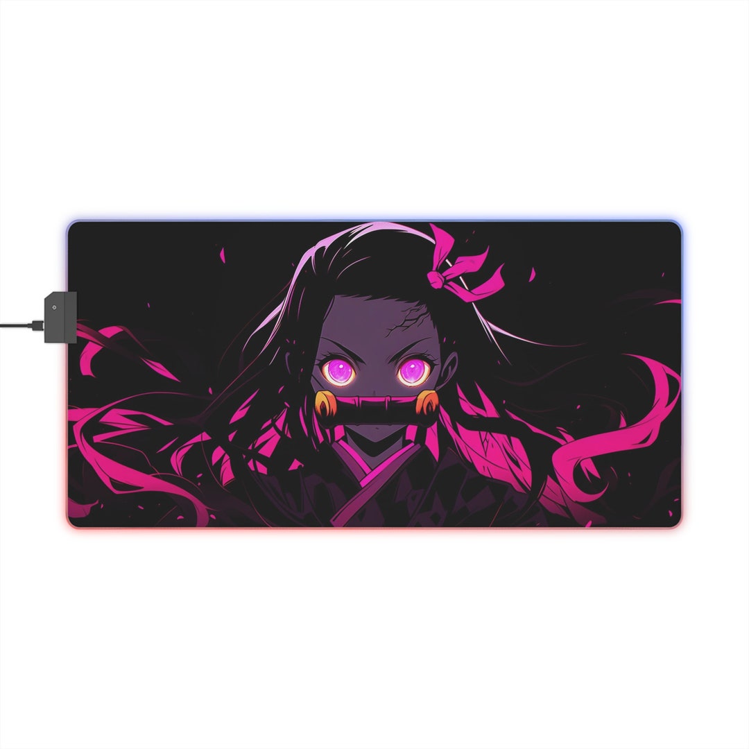 Nezuko Anime Girl LED Gaming Mouse Pad Extended Gaming Mouse Pad, Non ...