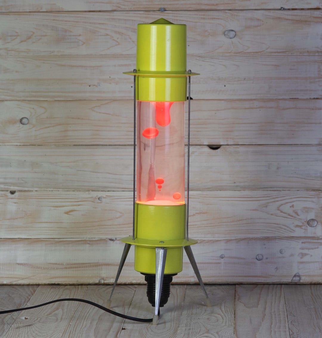 Large 19″ Soviet Lava Lamp Rainbow USSR Vintage Painting Yellow Raduga ...
