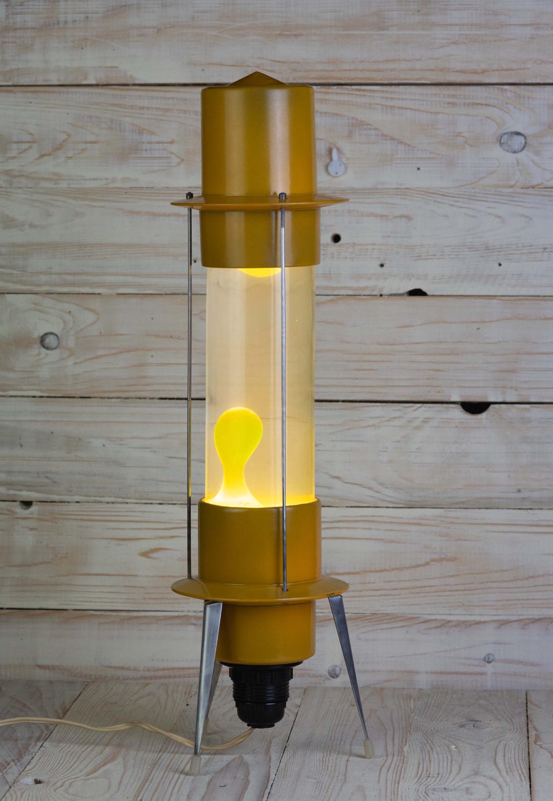Large 19 Soviet Lava Lamp Rainbow USSR Racket Spaceship Yellow Working ...
