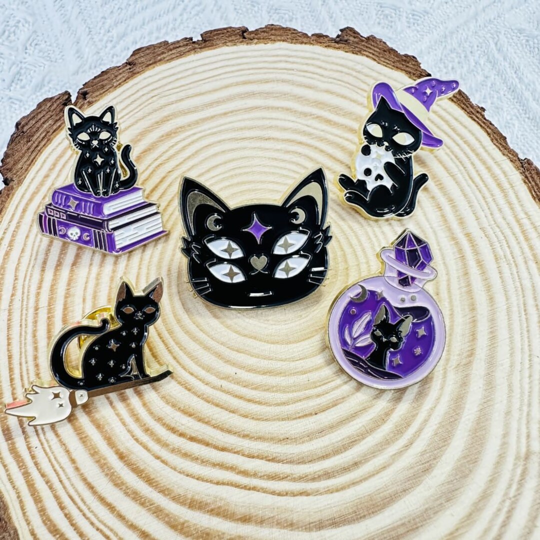 Mystical Feline Sorcerer With Potion Enamel Pin-wizard Cat and ...