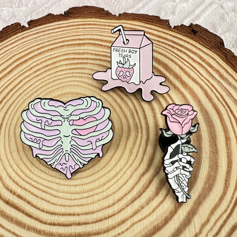 Rose Enamel Pin - Etsy