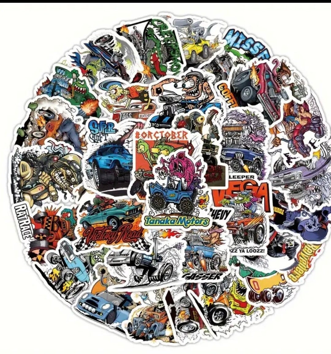 Cartoon Car Sticker Pack RANDOM - Etsy