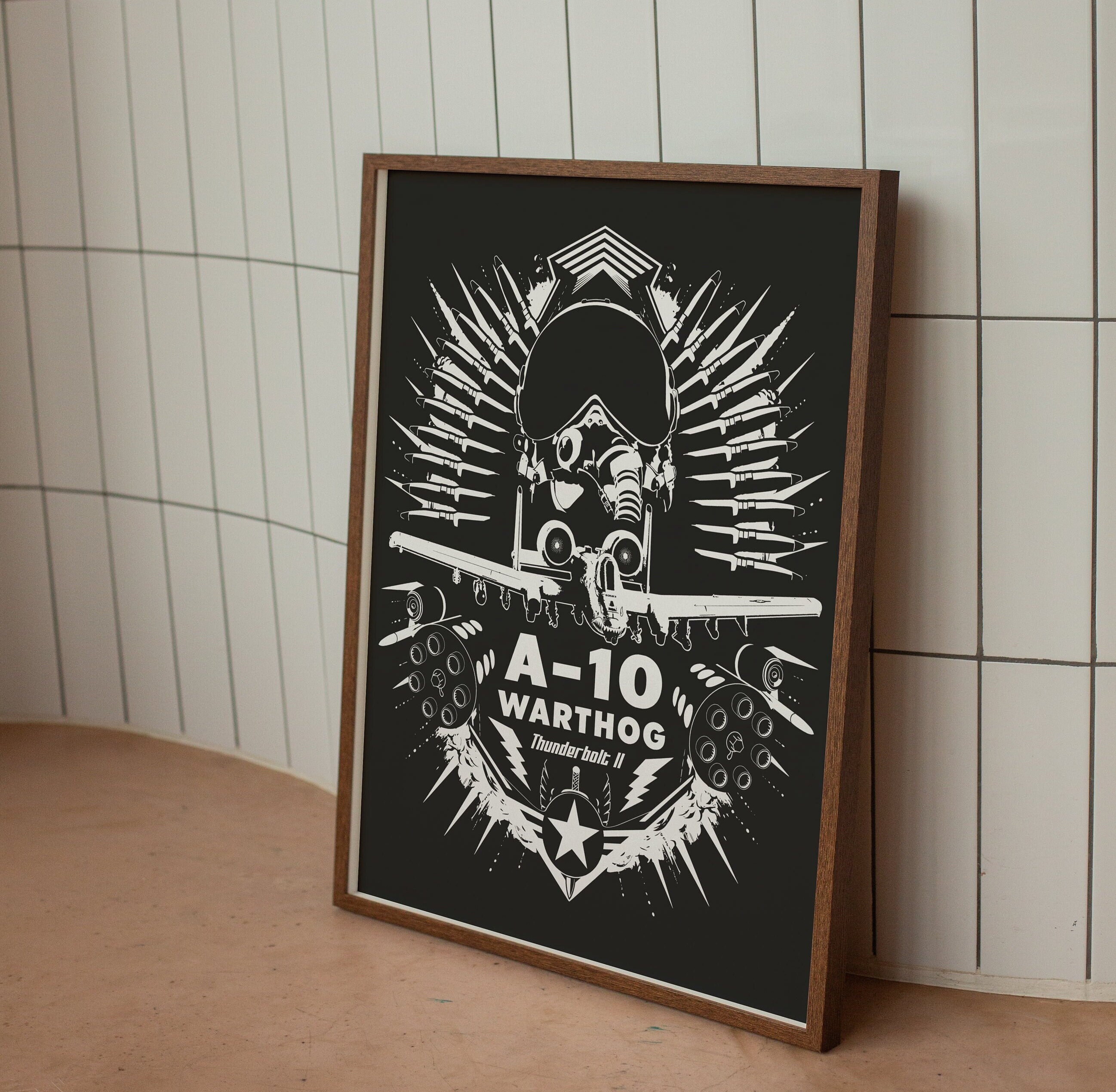 A-10 Thunderbolt II Warthog Attack Aircraft Pilot Helmet With Red ...