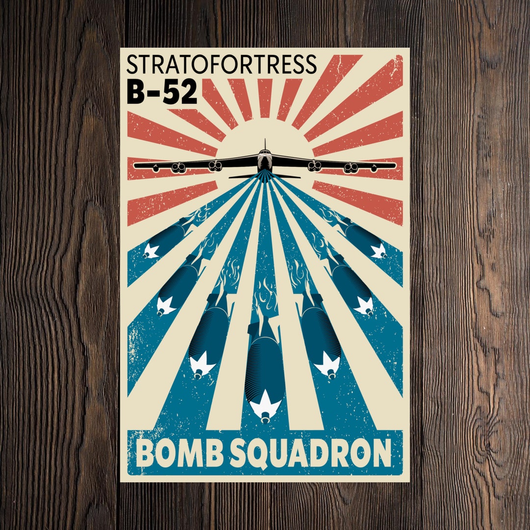 B-52 Stratofortress Bomber Print BUFF Vintage Distressed Look USA ...