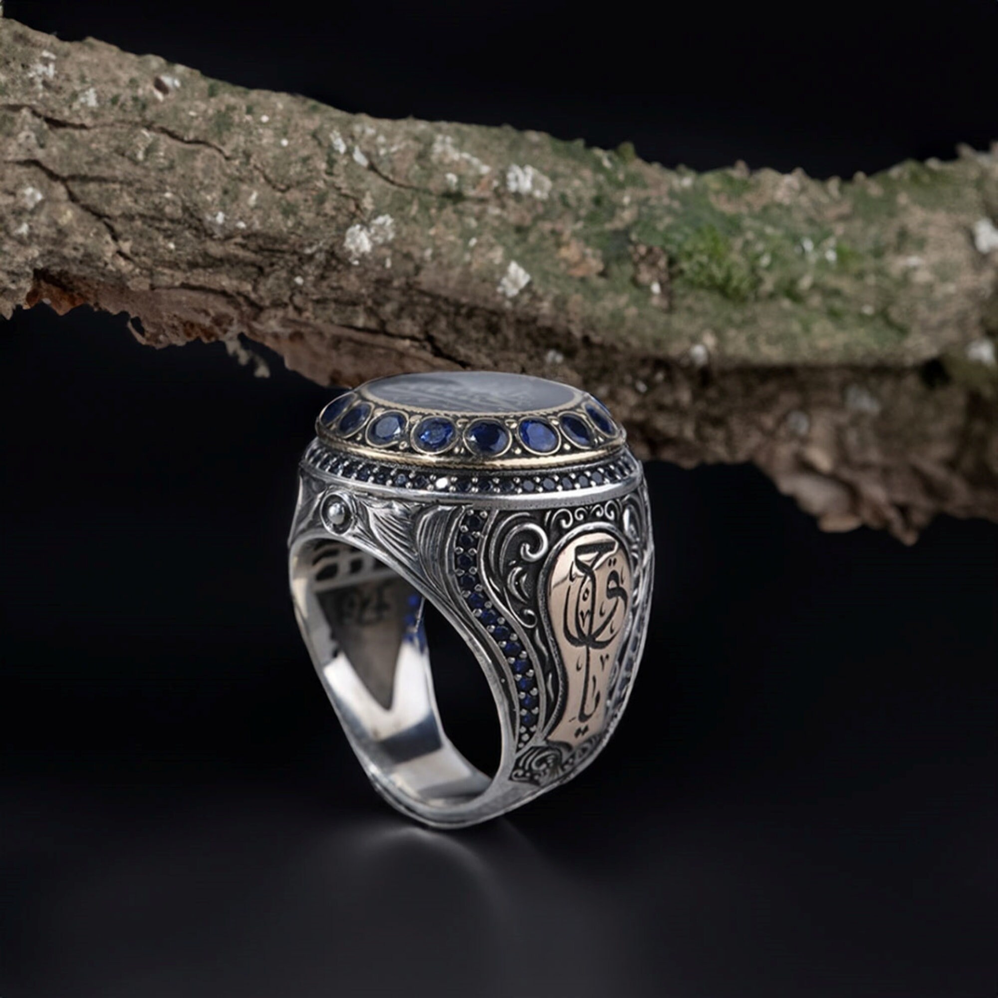 Hasbiallah Islamic Model, Islamic Jewelry, Mens Handmade Ring, Turkish ...