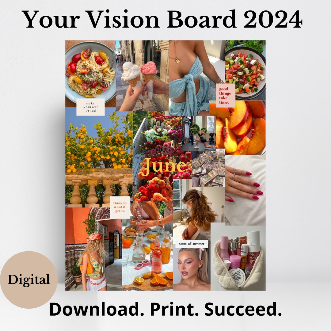 Vision Board 2024 Mood Board Monthly Vision Board Motivation Pinterest ...