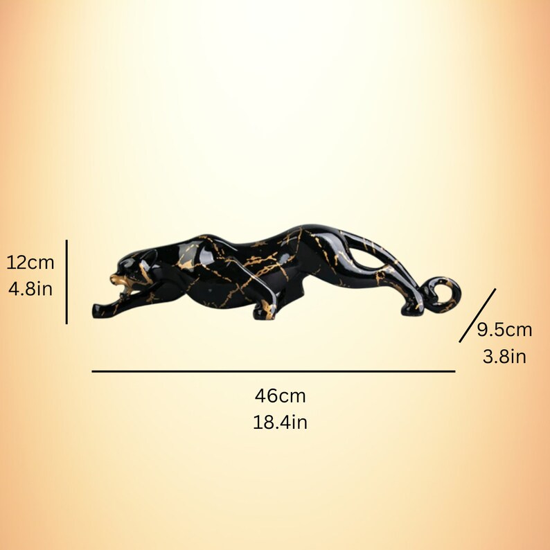 Luxury Black Panther Statue Gold Black Panther Sculpture Leopard Statue ...