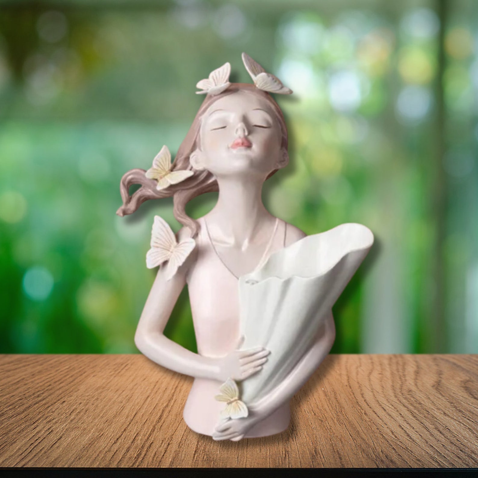 Magical Butterfly Woman Vase Beautiful Statue Vase Girl With Butterfly ...