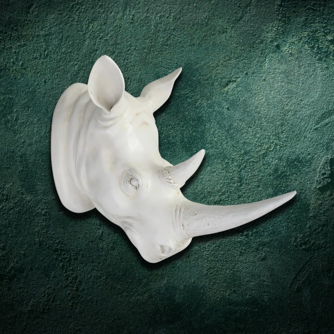 Faux Taxidermy Rhino Head Large Rhinoceros Head Wall Mount Unique ...