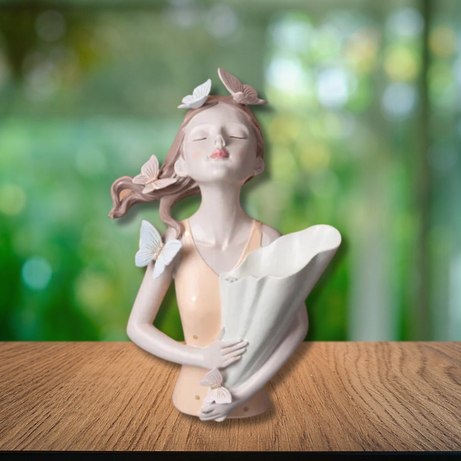 Magical Butterfly Woman Vase Beautiful Statue Vase Girl With Butterfly ...